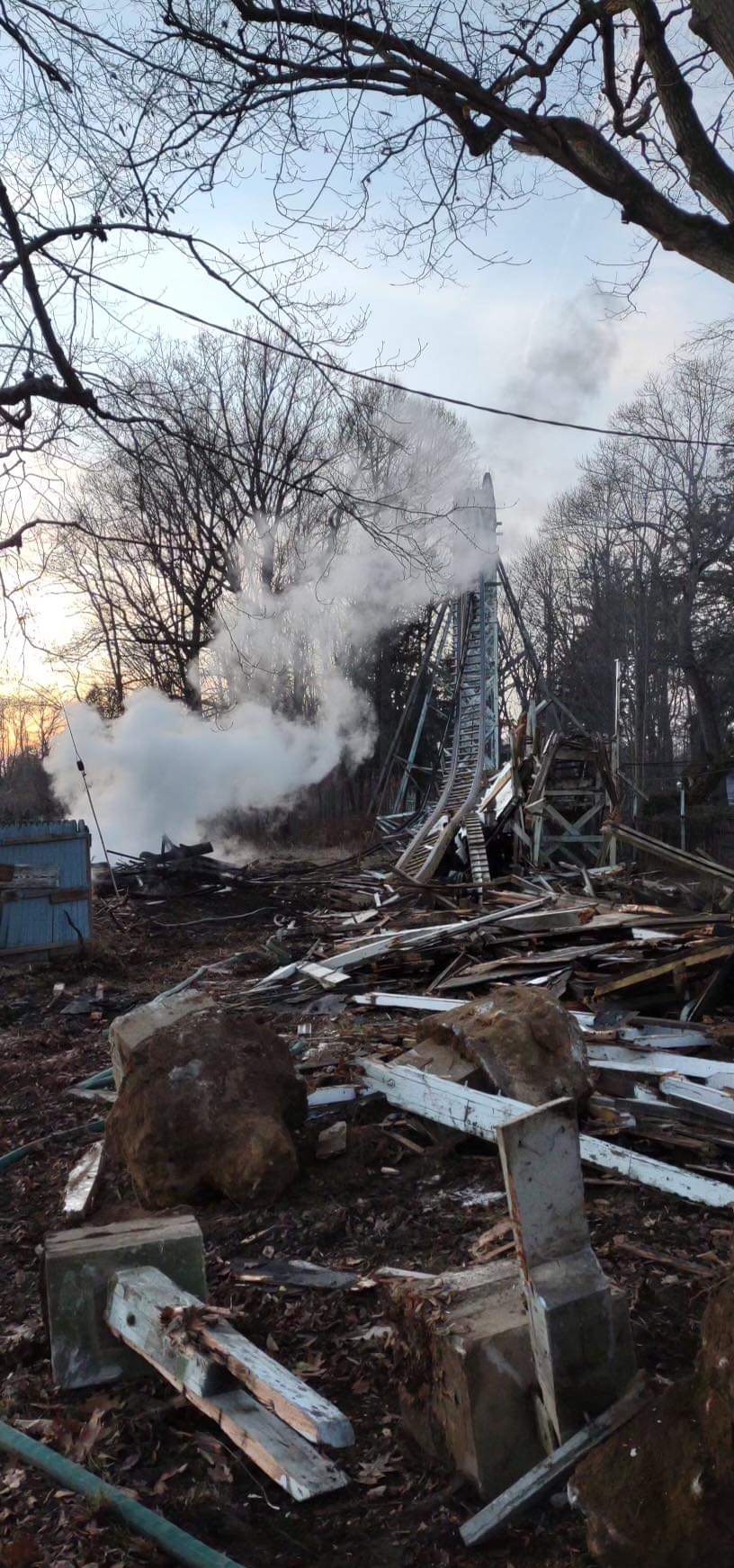 Iconic "Blue Streak" at Conneaut Lake Park Destroyed in Fire - Beaver ...