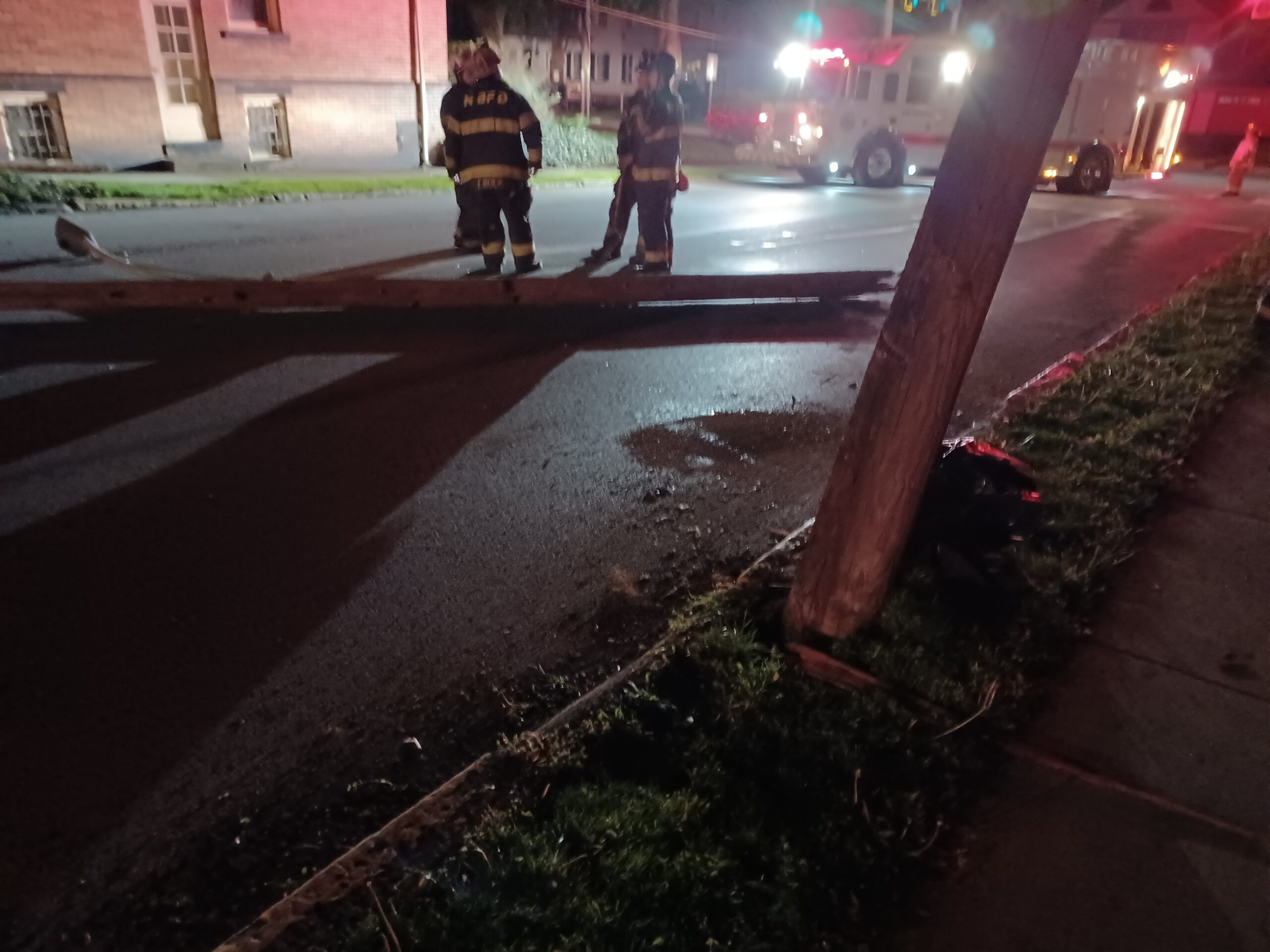 Downed Telephone Pole in New Brighton After Apparent Hit and Run ...