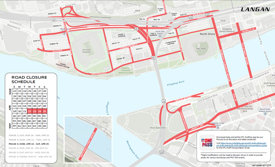 Pittsburgh Enters Final Pre-Event Road Closures Ahead of 2026 NFL Draft ...